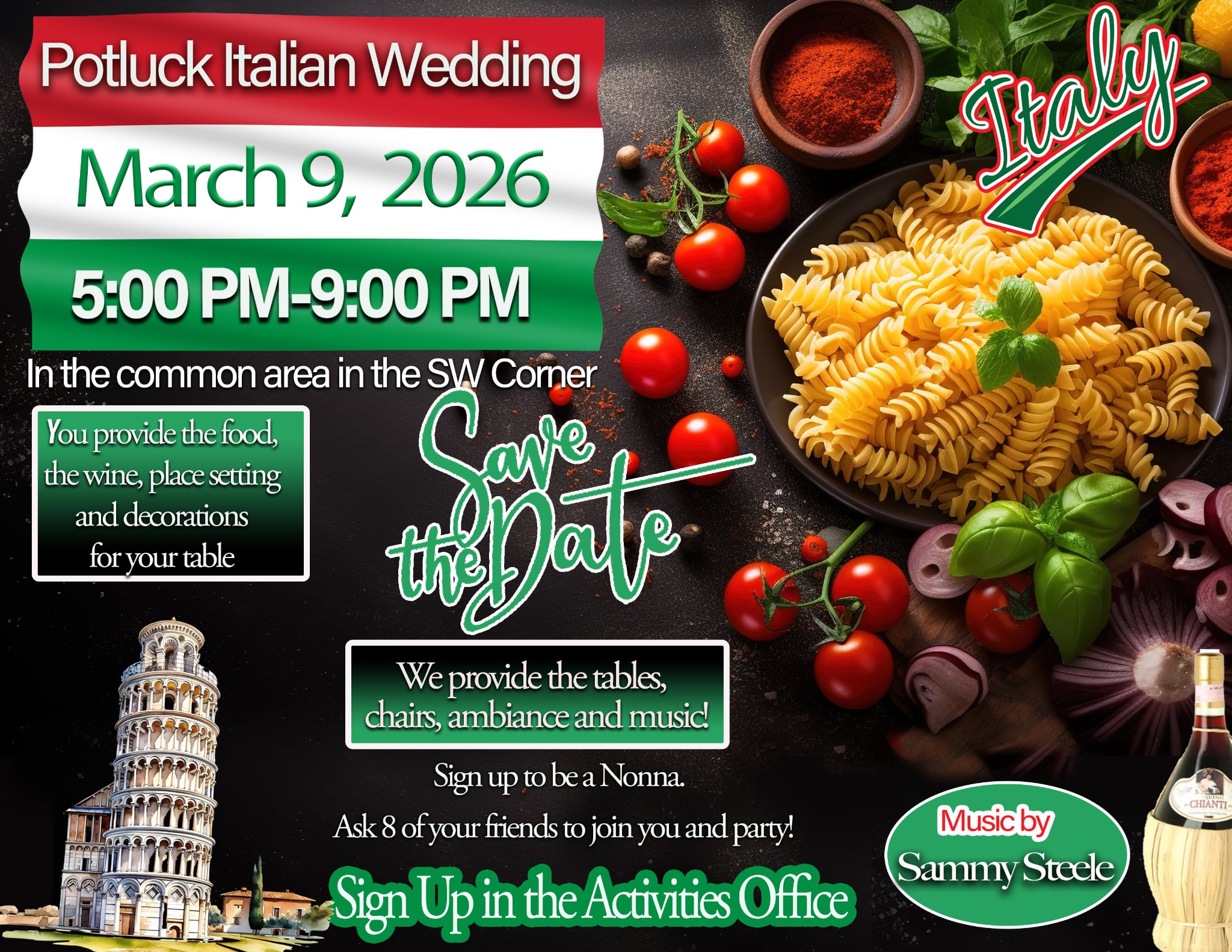 Italian Wedding- Dinner **NOTE NEW LOCATION** » The Palms RV Resort