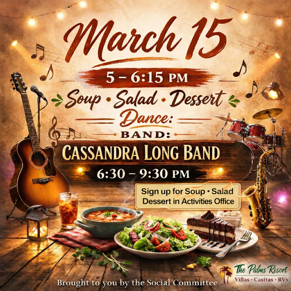 Soup, Salad and Dessert Potluck » The Palms RV Resort