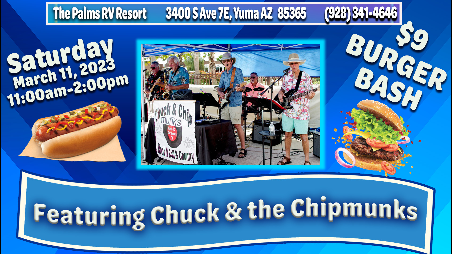 Burger Bash with Chuck and the Chipmunks » The Palms RV Resort
