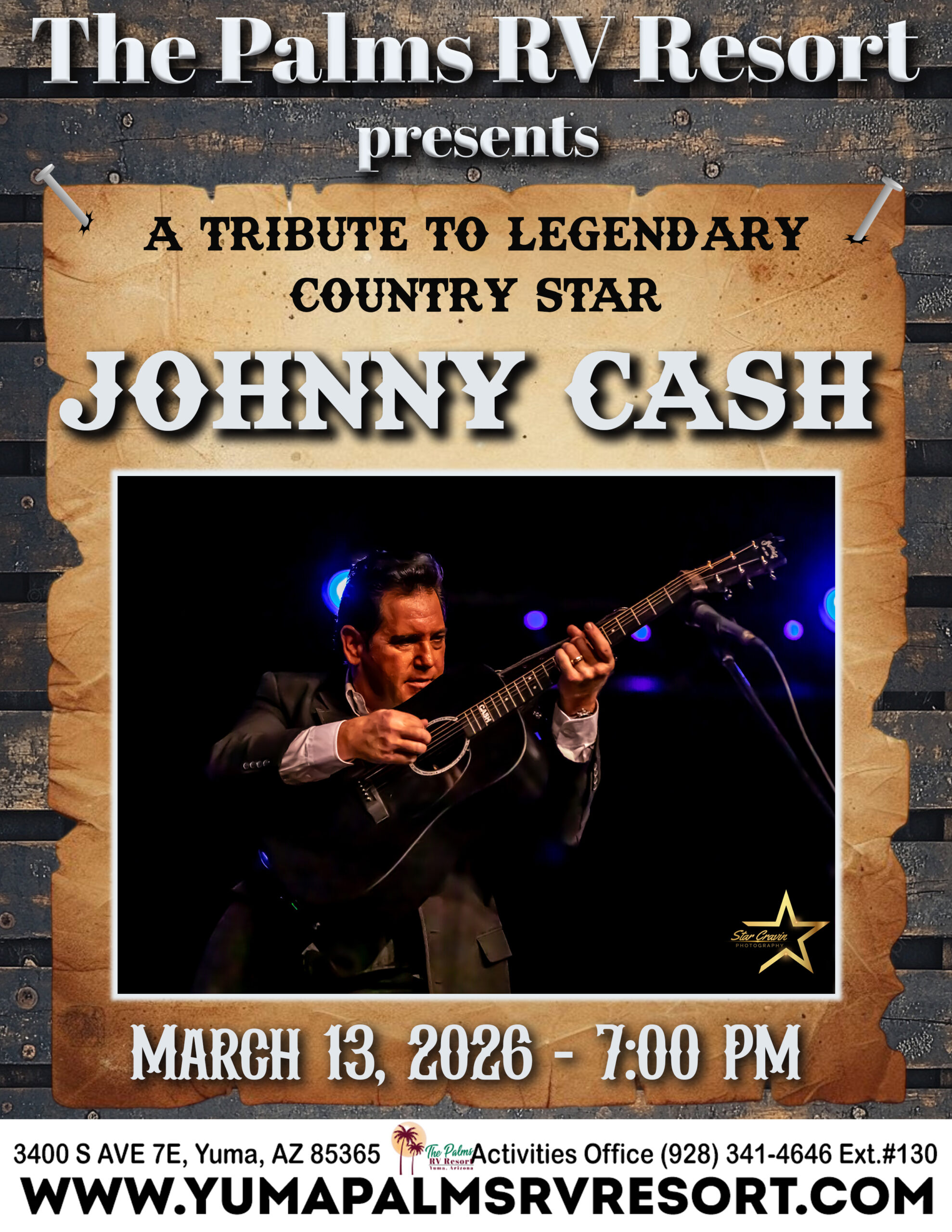 Concert- "Walkin' the Line" Johnny Cash (Tribute) » The Palms RV Resort