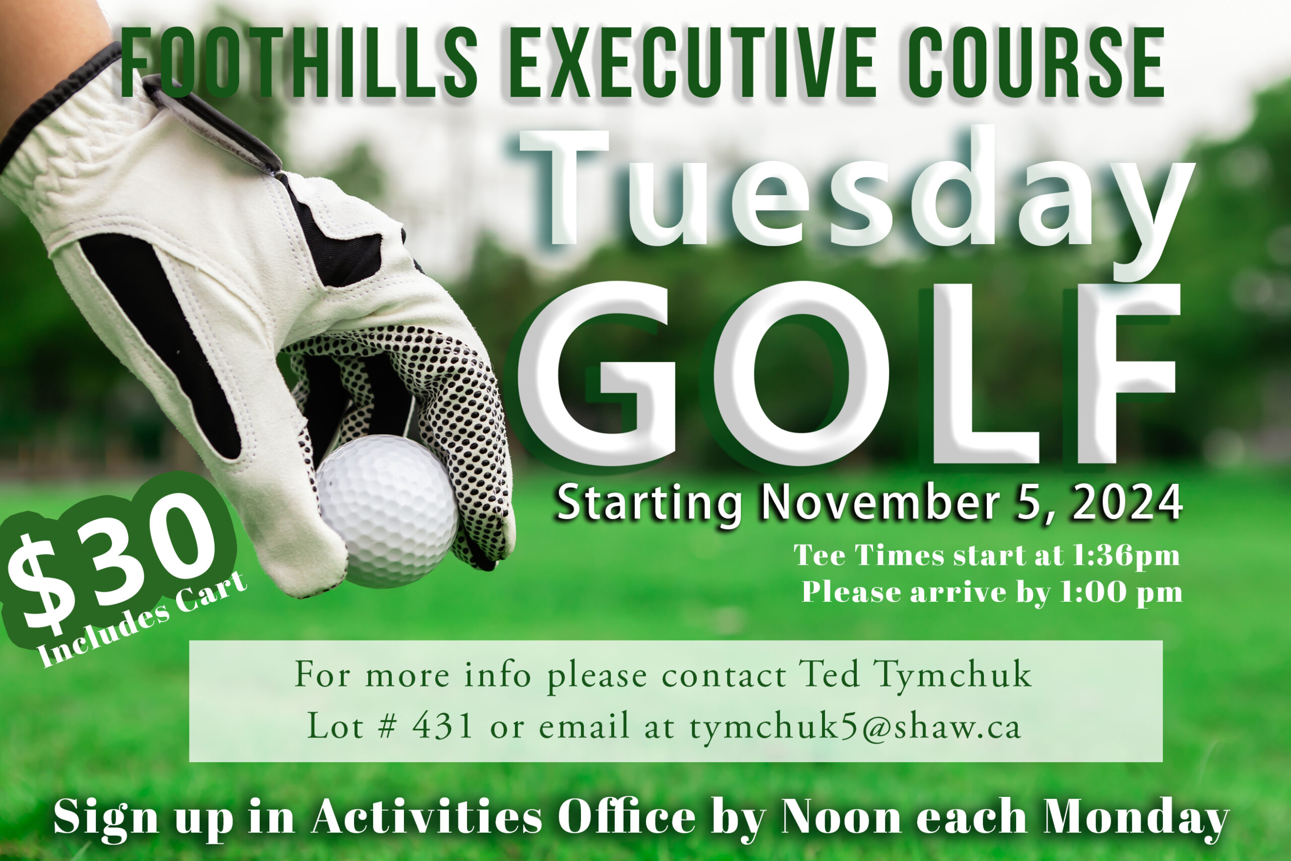 Golf at Foot Hills Executive Course- CANCELLED » The Palms RV Resort