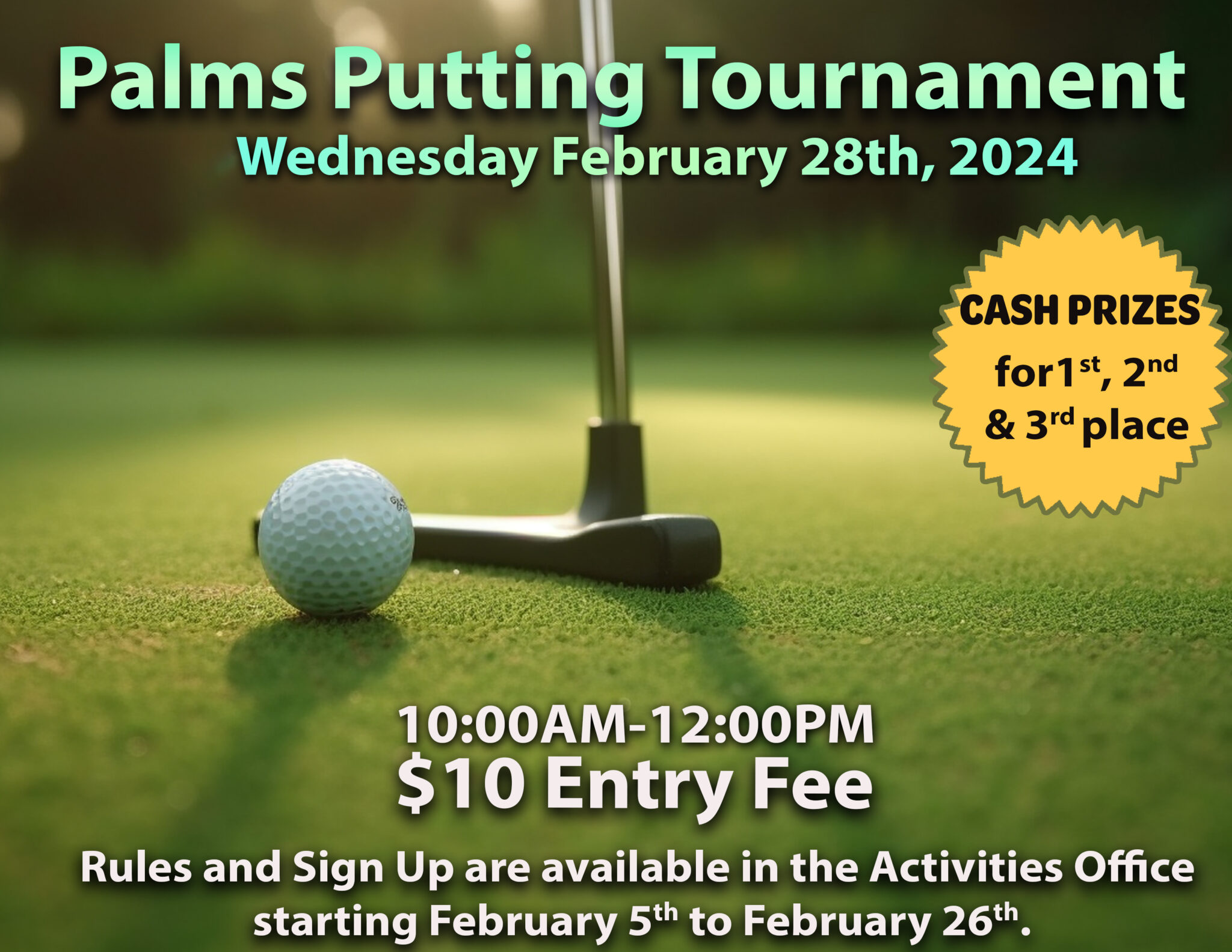 Putting Golf Tournament » The Palms RV Resort