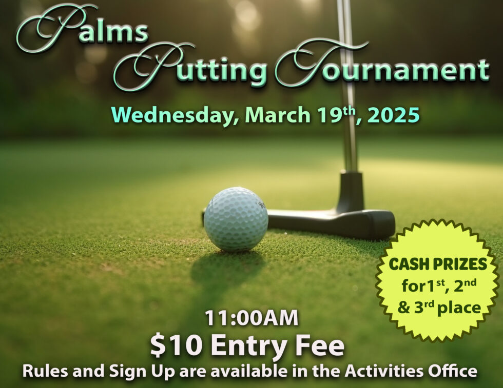 Putting Golf Tournament- CANCELLED » The Palms RV Resort