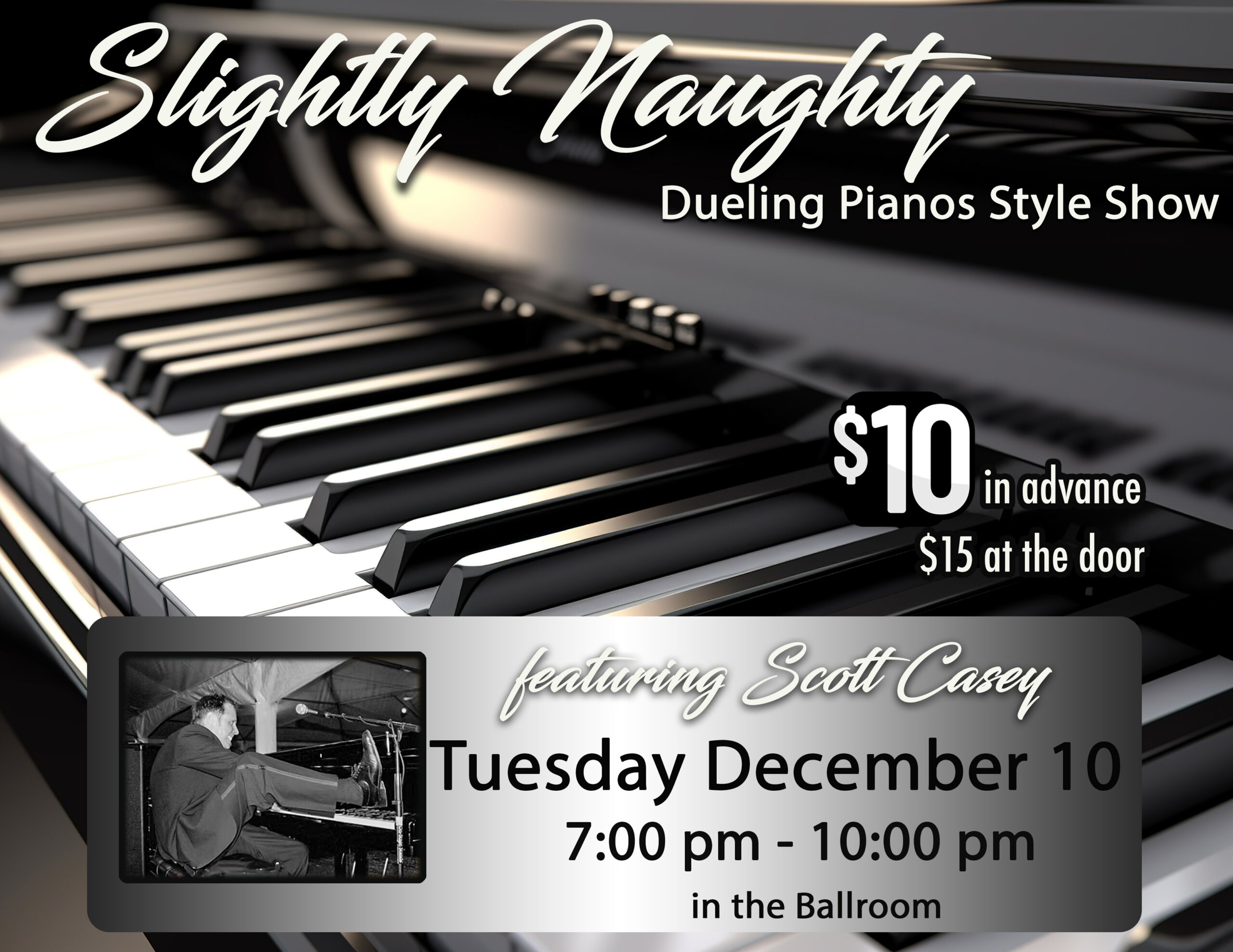 "Slightly Naughty" Piano Show with Scott Casey » The Palms RV Resort