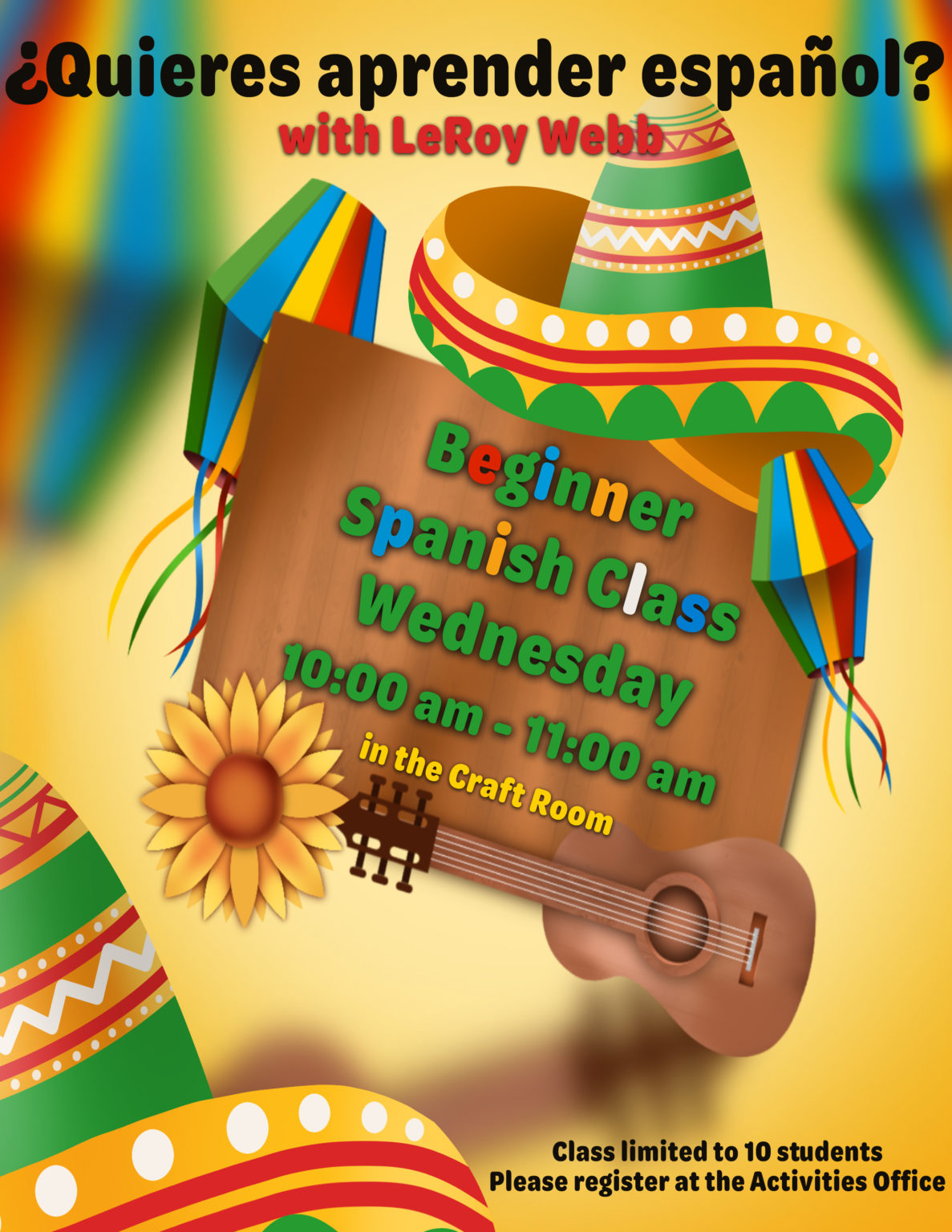 Spanish Class- Beginners » The Palms RV Resort